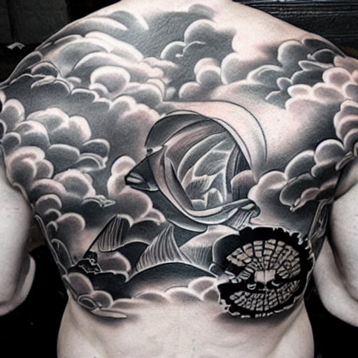 Colorful Cloud Tattoo Shading