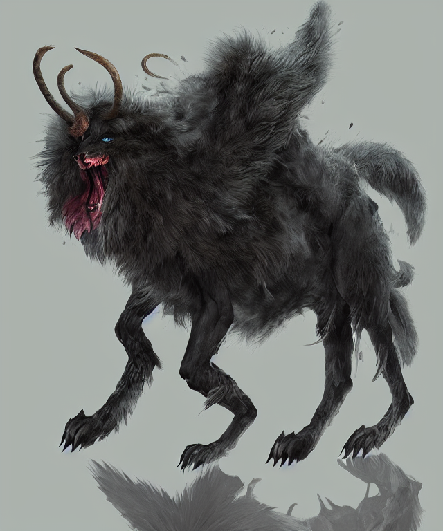 prompthunt: a mythical creature covered in fur and spitting caustic ...