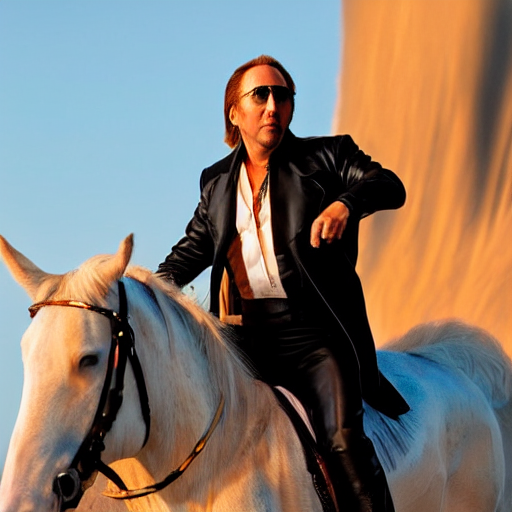 Nicolas Cage Riding A Horse