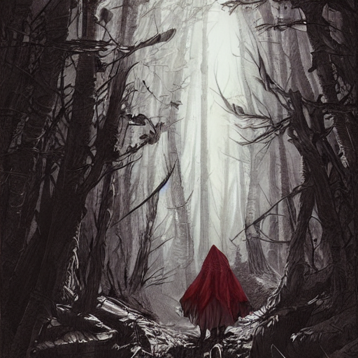 Dark Red Riding Hood Art
