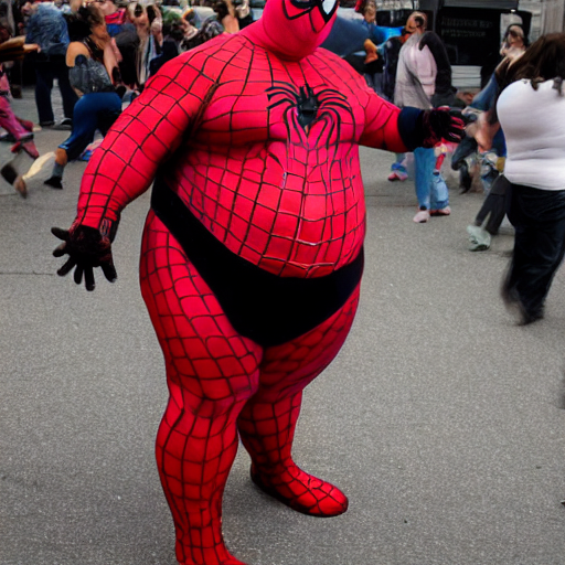 prompthunt: fat spiderman, photo