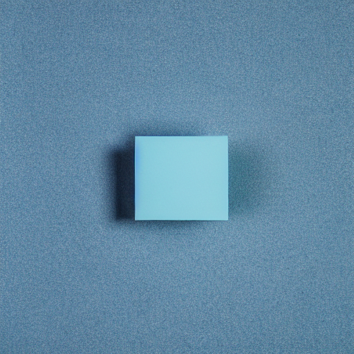 prompthunt: single blue cube on studio floor, chamfer edges, soft light