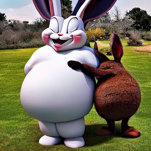 prompthunt: A badass photo of the real life Fat Bugs Bunny big chungus