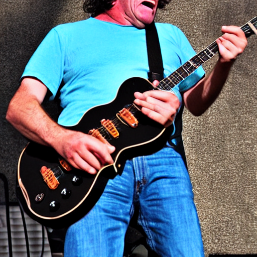 prompthunt: dean ween guitar face, enormous mouth 1 meter in diameter