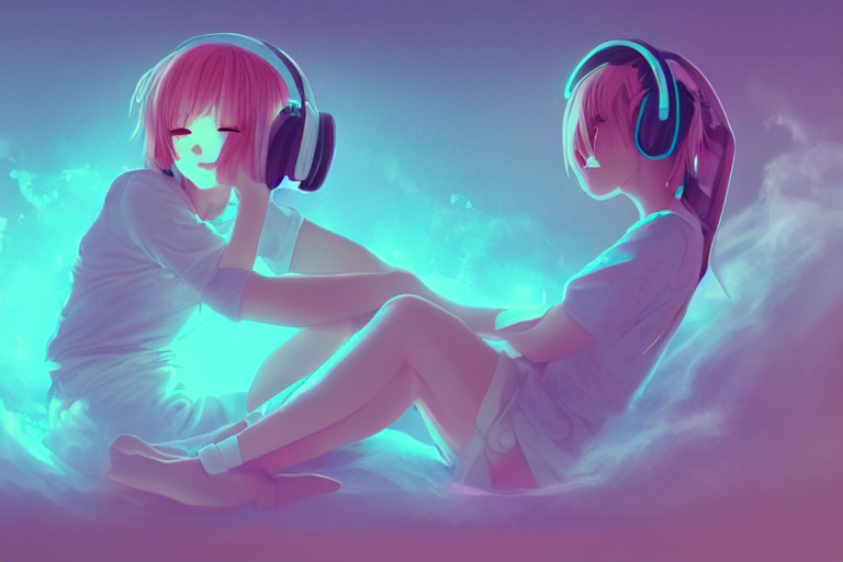 Anime Girl With Headphones Best Shop