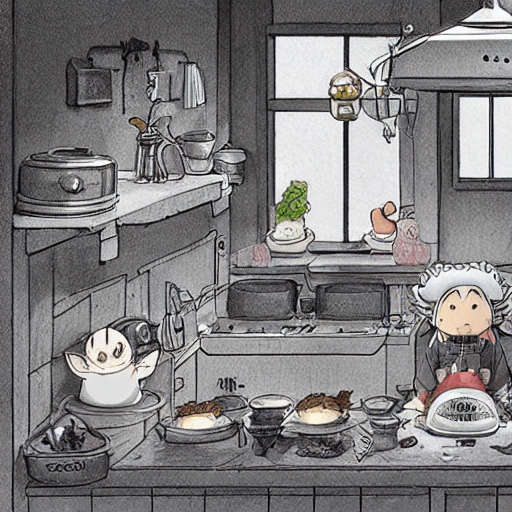 Busy Kitchen Scene