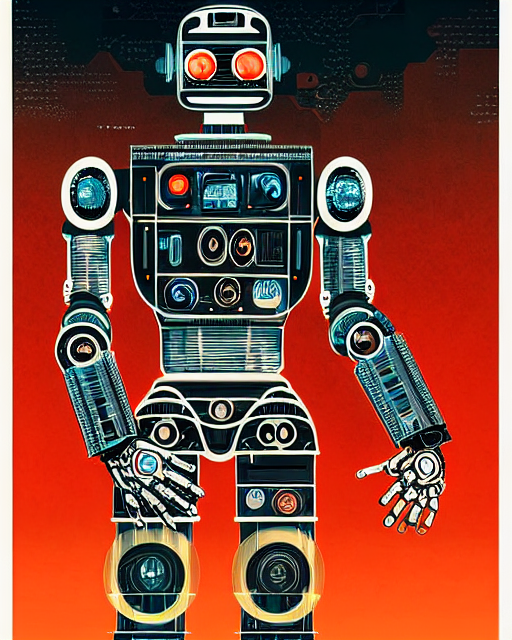 Retro Robot Art