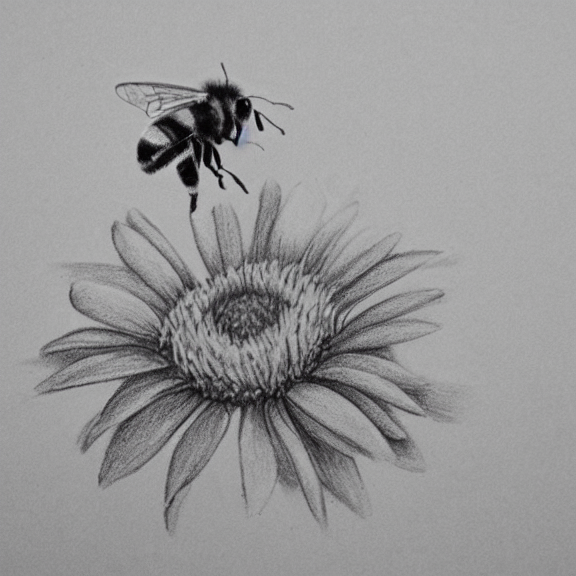 Honey Bee Flying Drawing