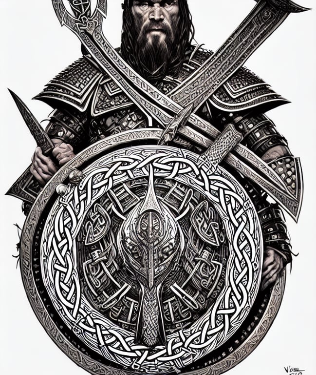 Ancient Vikings Warriors Drawings