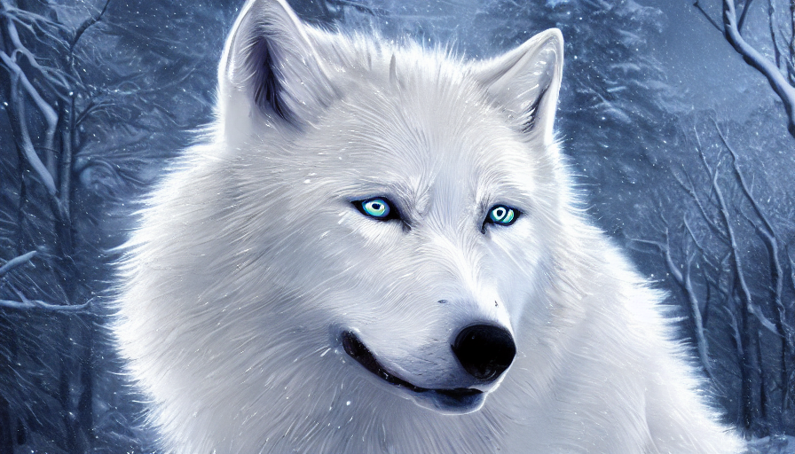 All White Wolf Blue Eyes