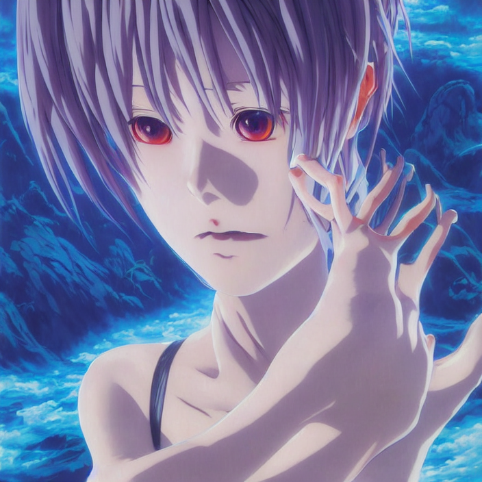 prompthunt: Rei Ayanami, Closeup Female Anime Character, Japan Lush ...