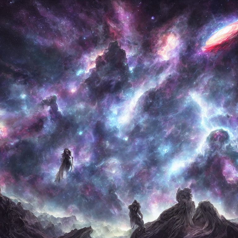 prompthunt: cosmic mega giga chad, nebula in background, by lovecraft ...