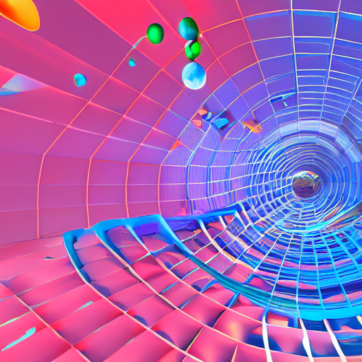prompthunt: Liminal space in outer space,colorful 3d parametric design