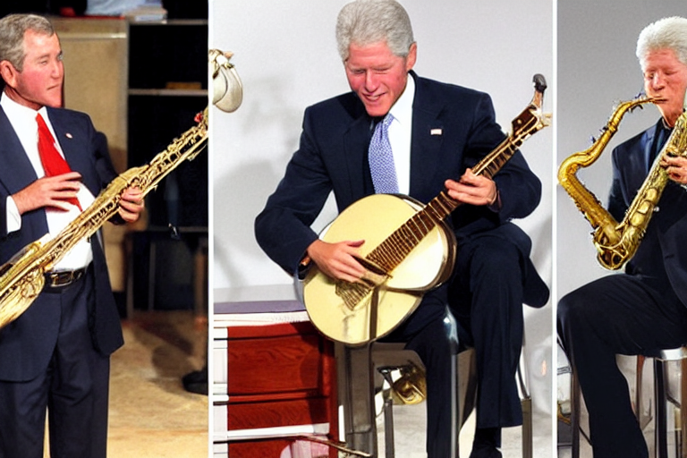 Bill Clinton Saxophone Painting