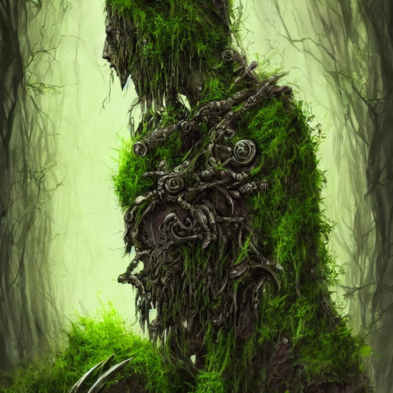 prompthunt: an undead druid/knight covered in moss and vines in the ...