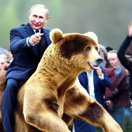Vladimir Putin Riding A Bear