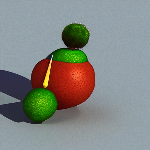 prompthunt: a funny turntable with a needle on top of kiwi, a low poly ...