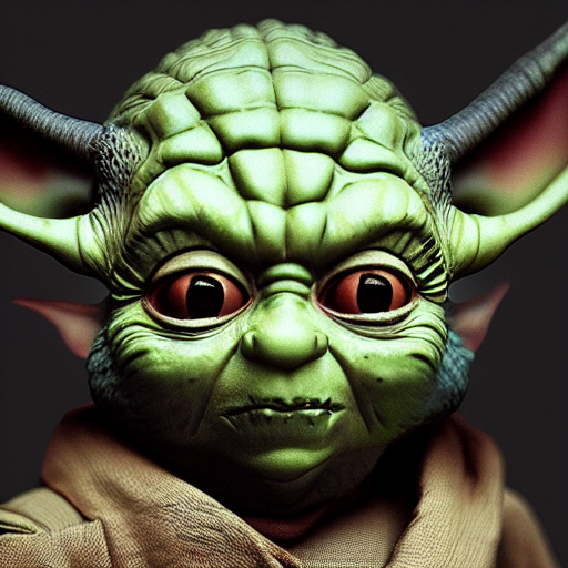 prompthunt: yoda as a creepy zombie, digital render, octane, artstation