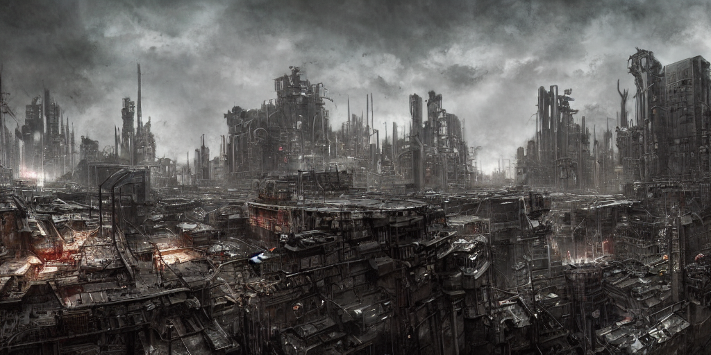 Distant Industrial City Art