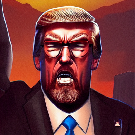 prompthunt: gordon freeman fist - pumping donald trump during sunset ...