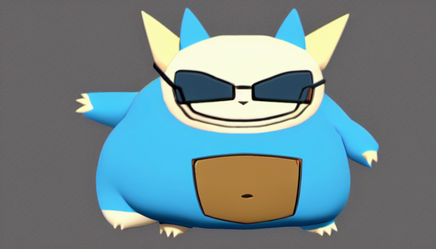 prompthunt: pokemon snorlax wearing sunglasses, photorealistic rendering