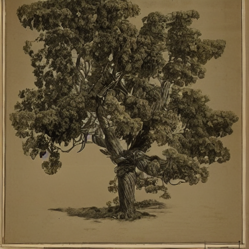 Tree Leaves Texture Drawing