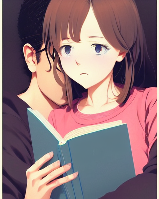 Anime Girl Reading A Book In Bed
