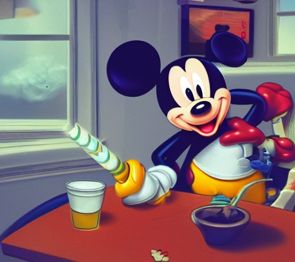 Mickey Mouse Smoking A Joint