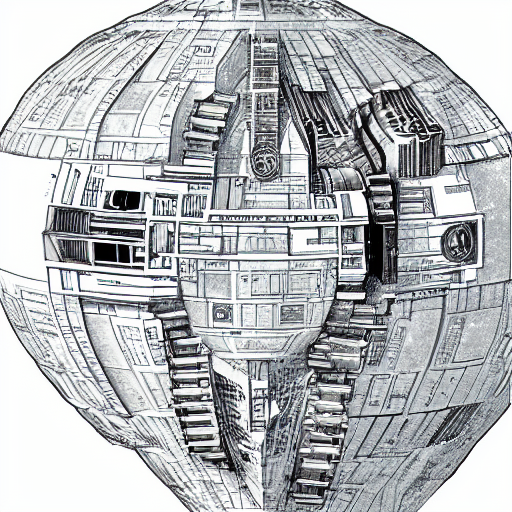 Death Star Line Art