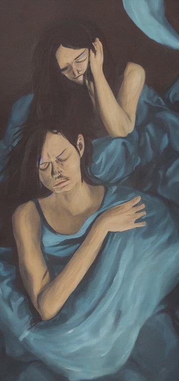 Sad Woman Crying Painting