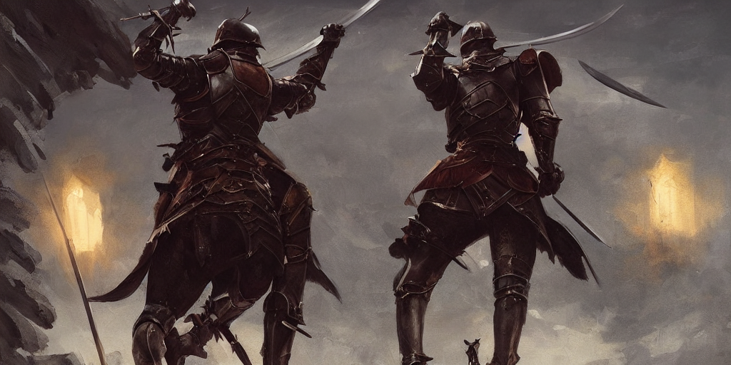 Medieval Knights Fighting Painting