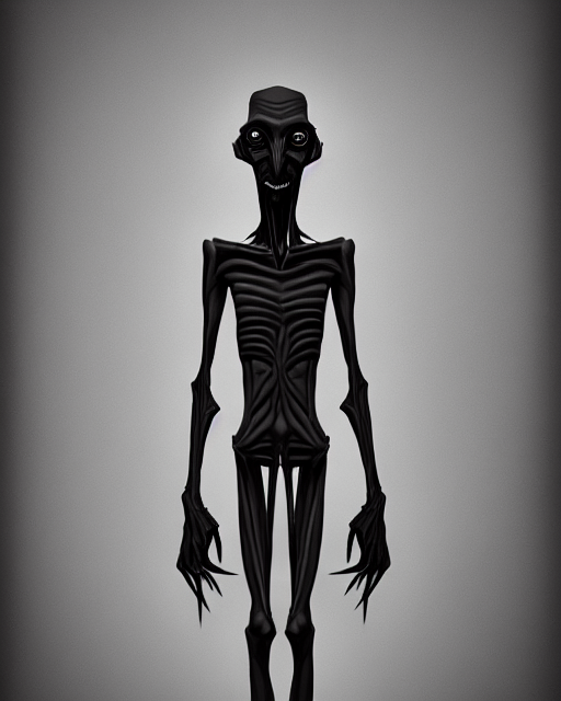 prompthunt: concept art of a tall skinny humanoid creature with matte ...