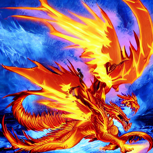 prompthunt: ice Phoenix fighting against fire dragon