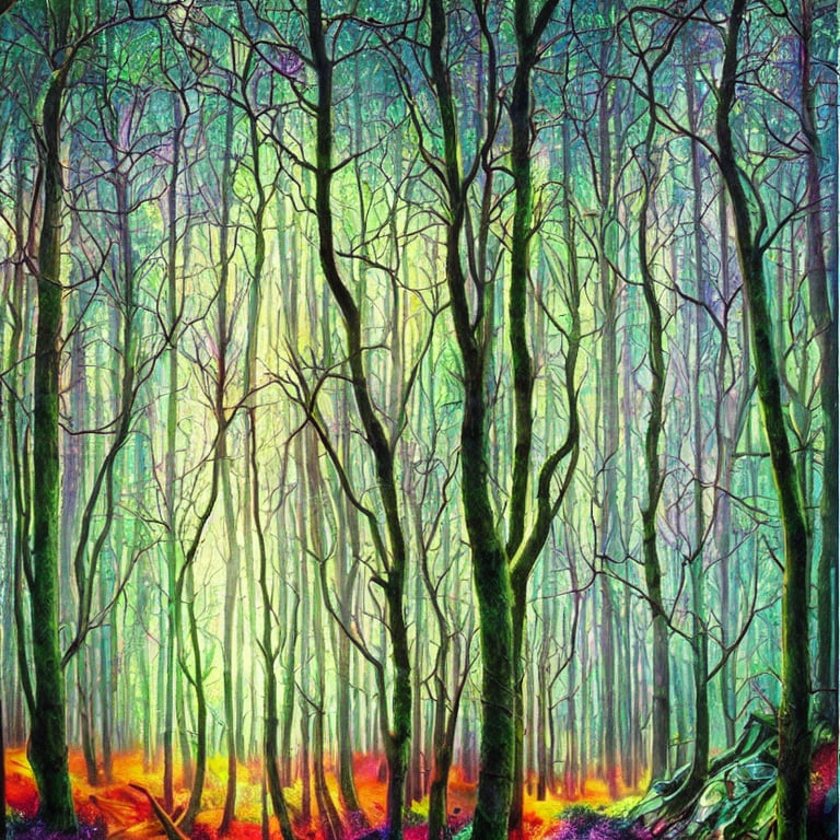prompthunt: a forest with rainbow eyes. hyperrealist fantastic and ...