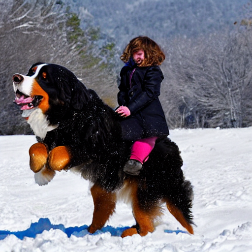 Bernese Mountain Dog In Snow