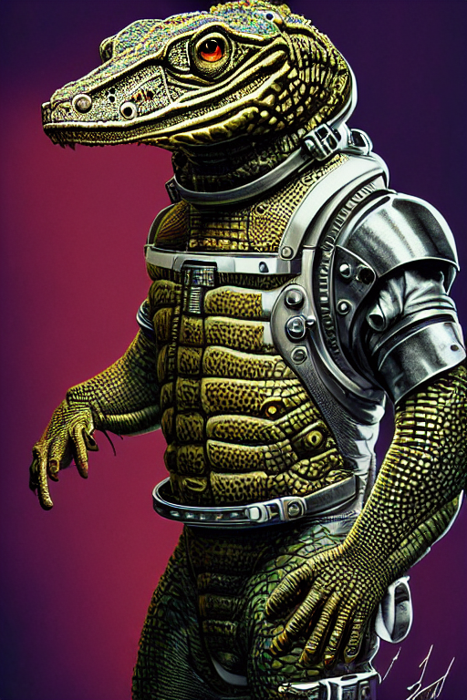 prompthunt: a portrait of a muscular anthropomorphic cyberpunk caiman ...