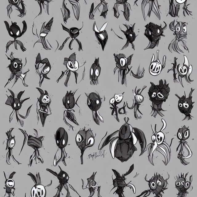 prompthunt: hollow knight character design by ari gibson