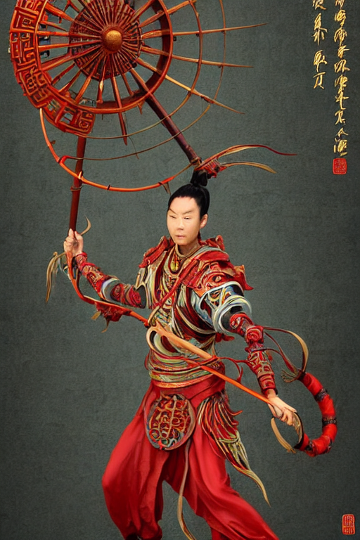 Prompthunt Legendry Nezha Flies Riding On The Wind Fire Wheels Across