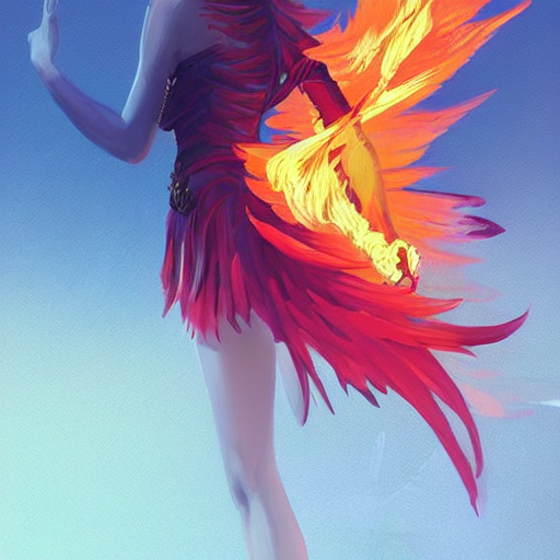 Fire Fairy Anime Girl