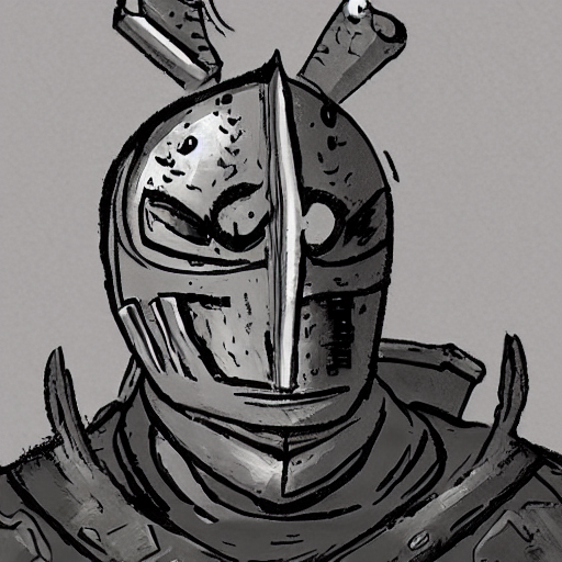 prompthunt: medieval knight crying concept art in the style of mike mignola