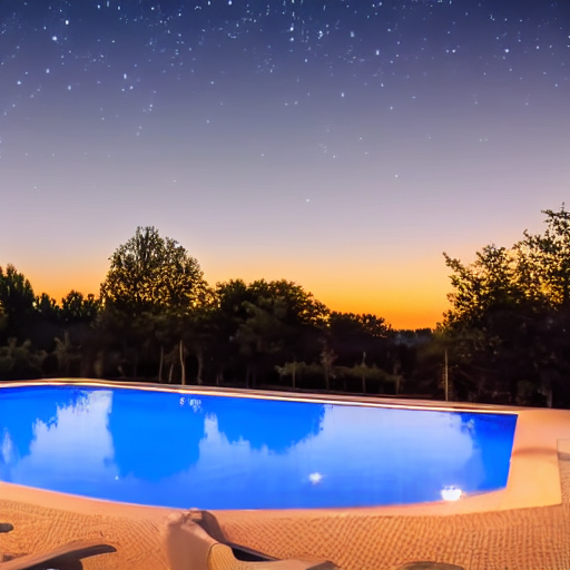 prompthunt: A gigantic swimming pool under night bright stars UHD 8K