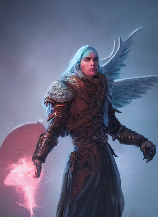prompthunt: A fantasy comic book style portrait painting of a aasimar ...