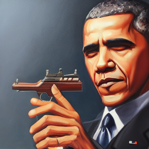 Obama Holding Gun