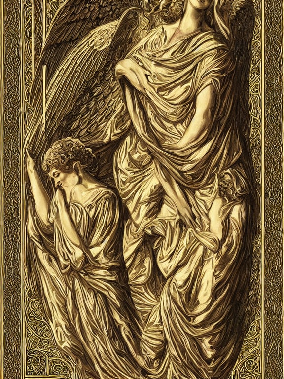 prompthunt: a digital painting of Biblically accurate angels, art deco ...