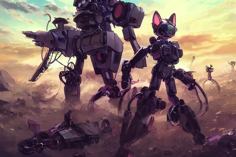 Anime Robots Fighting