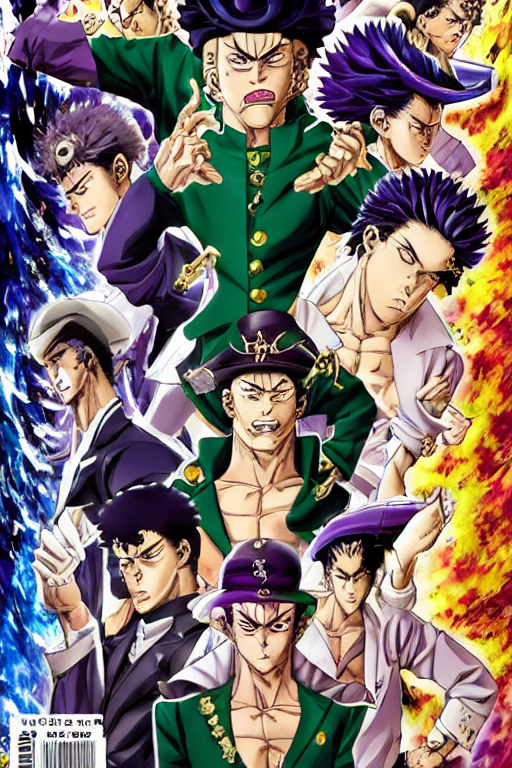 prompthunt: jojo's bizarre adventure, jotaro kujo, manga cover ...