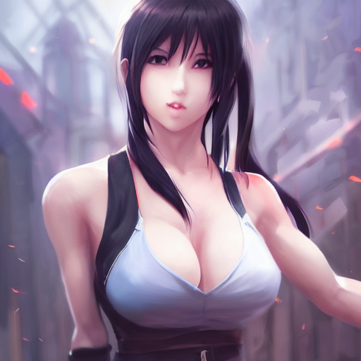 prompthunt: high quality art of tifa lockhart by wlop, rossdraws, mingchen shen, bangkuart ...