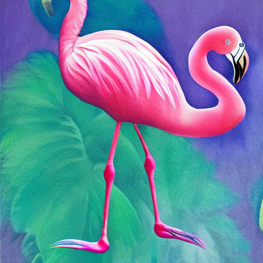 prompthunt: hybrid bird pink flamingo head with blue and green peacock ...