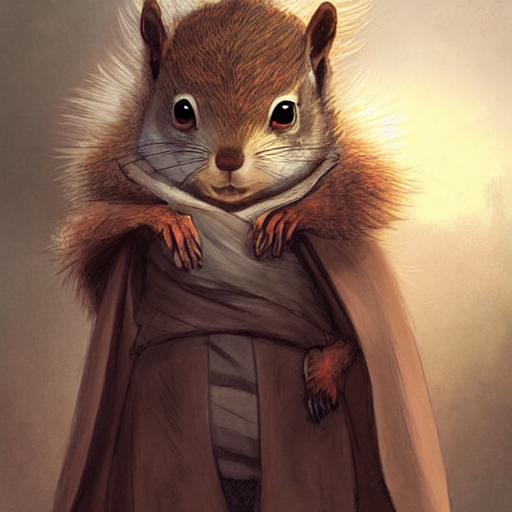 prompthunt: Anthropomorphic squirrel in Cloak by rossdraws,greg ...