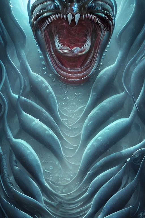 prompthunt: underwater xenomorph alien mixed with sharks extra teeth ...